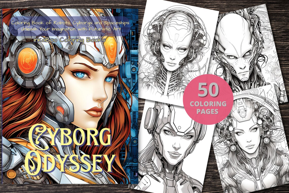 Cyborg Odyssey: Coloring Book of Robots Cyborgs and - Etsy