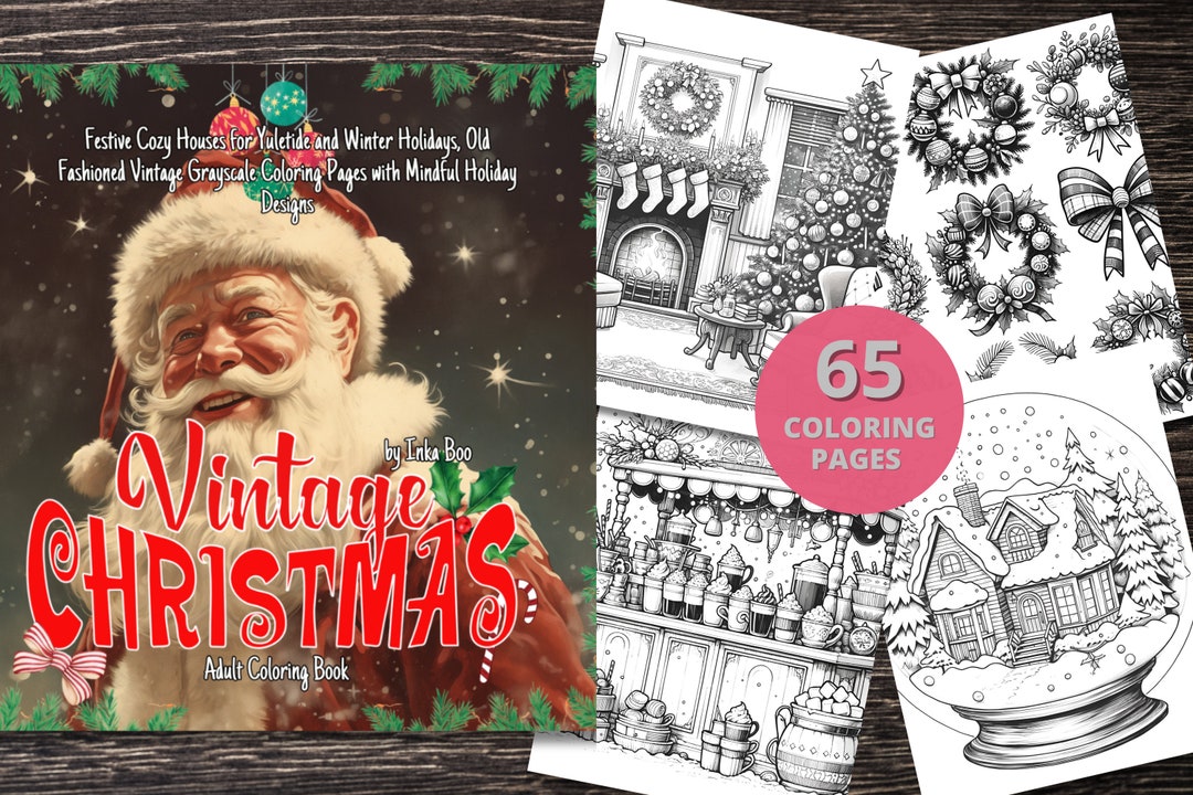 Vintage Christmas Adult Coloring Pages | Winter Coloring | Stress ...
