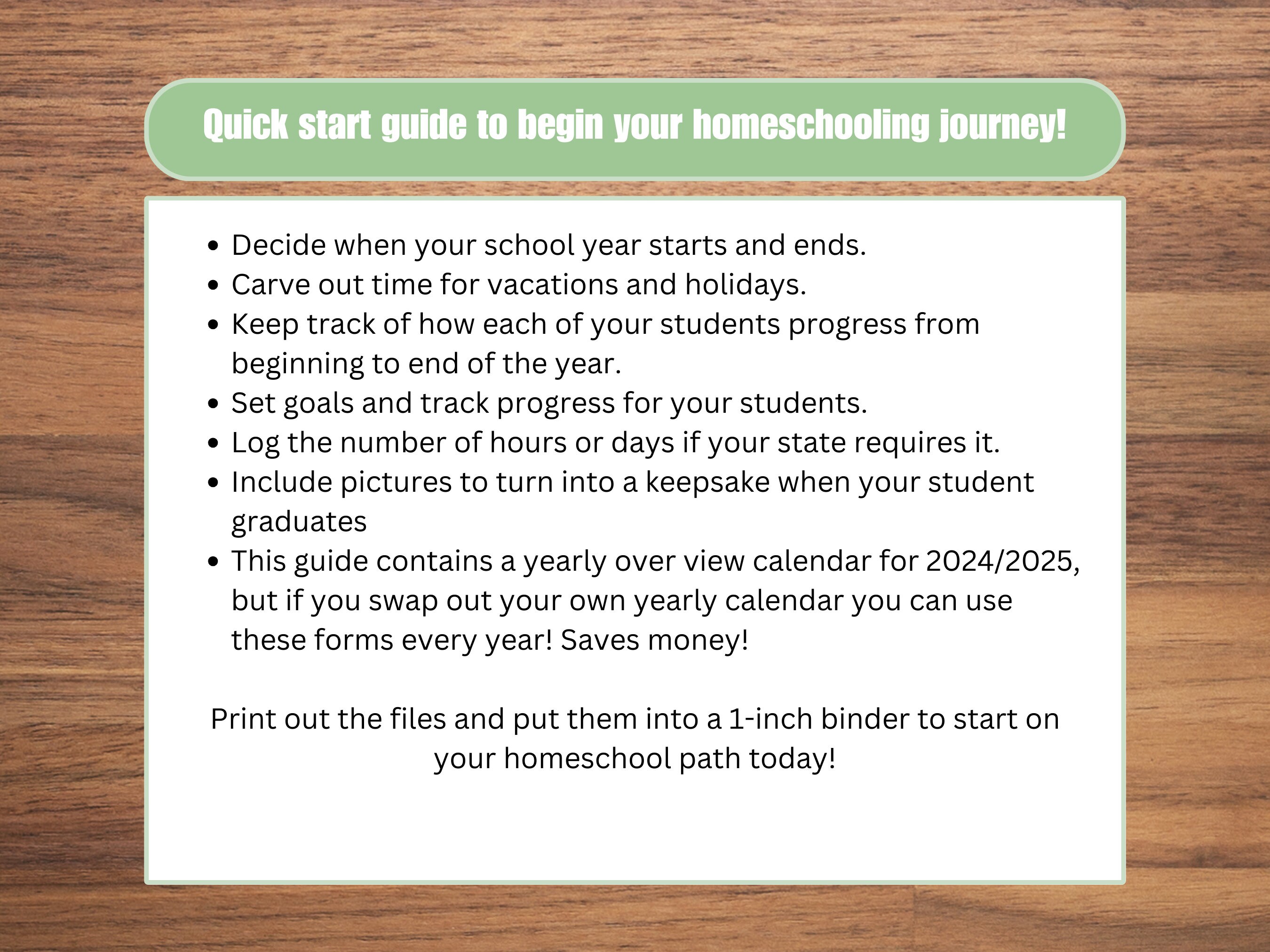 Simple Homeschool Planner Printable, Easy Yearly Homeschool Plan ...