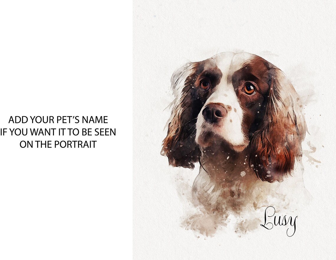 Custom Pet Portraits Using Photo Watercolor Pet Style - Etsy