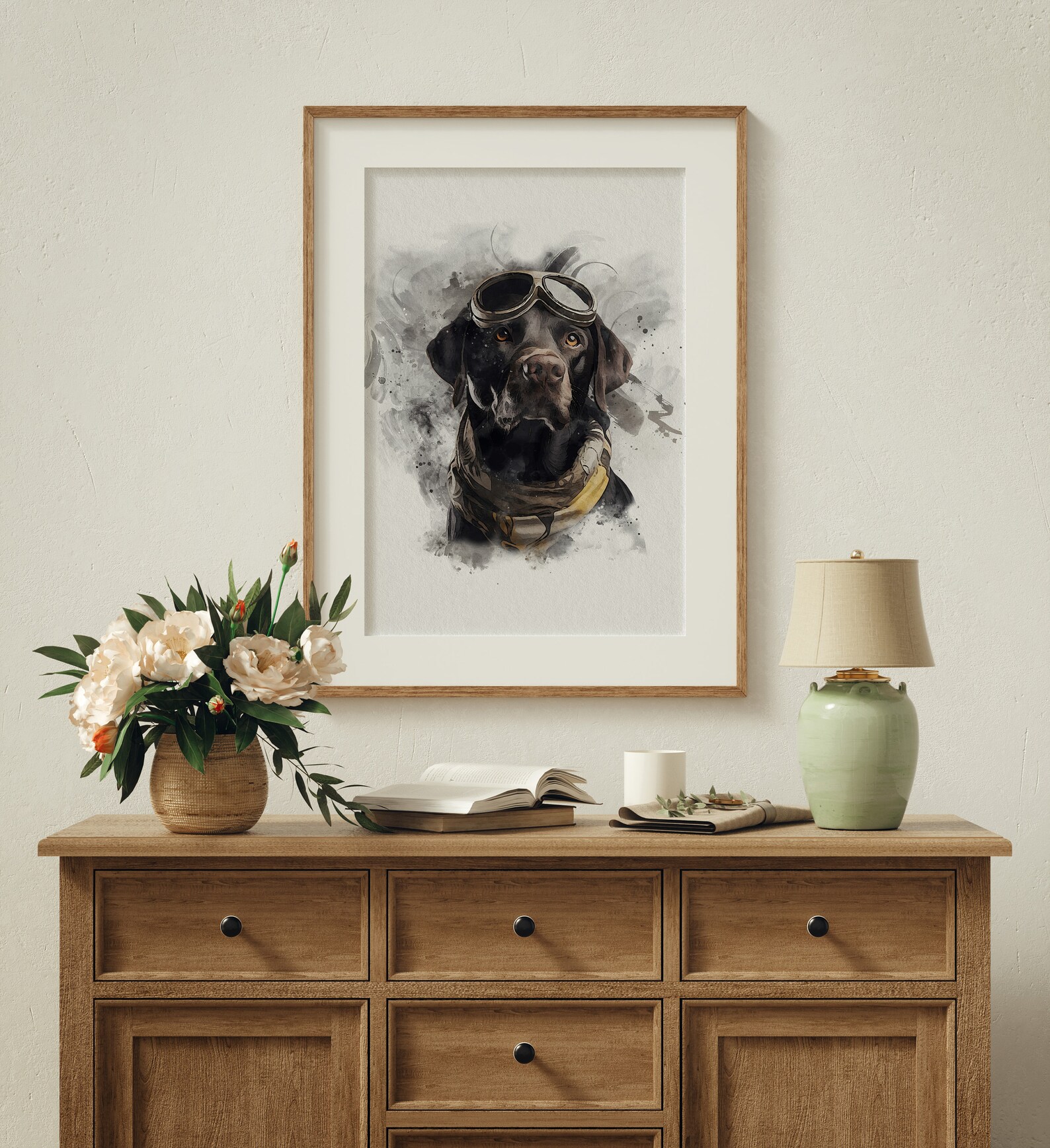 Custom Pet Portraits Using Photo, Watercolor Pet Style, Digital Dog ...