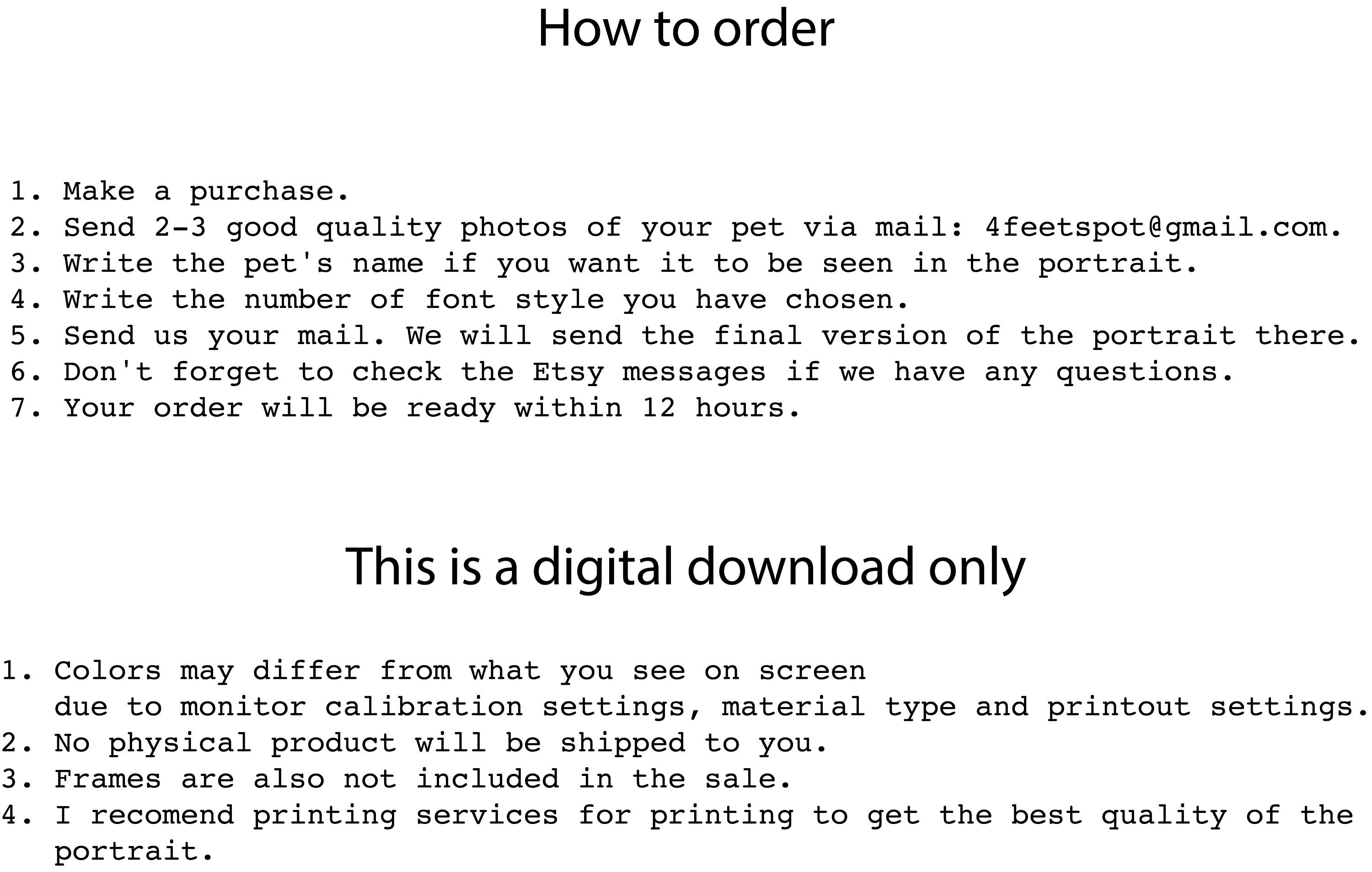 Custom Pet Portraits Using Photo, Watercolor Pet Style, Digital Dog ...