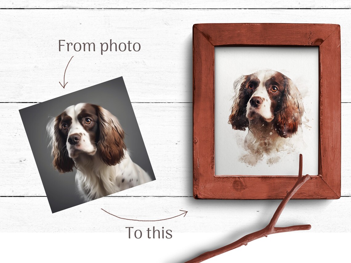 Custom Pet Portraits Using Photo Watercolor Pet Style - Etsy