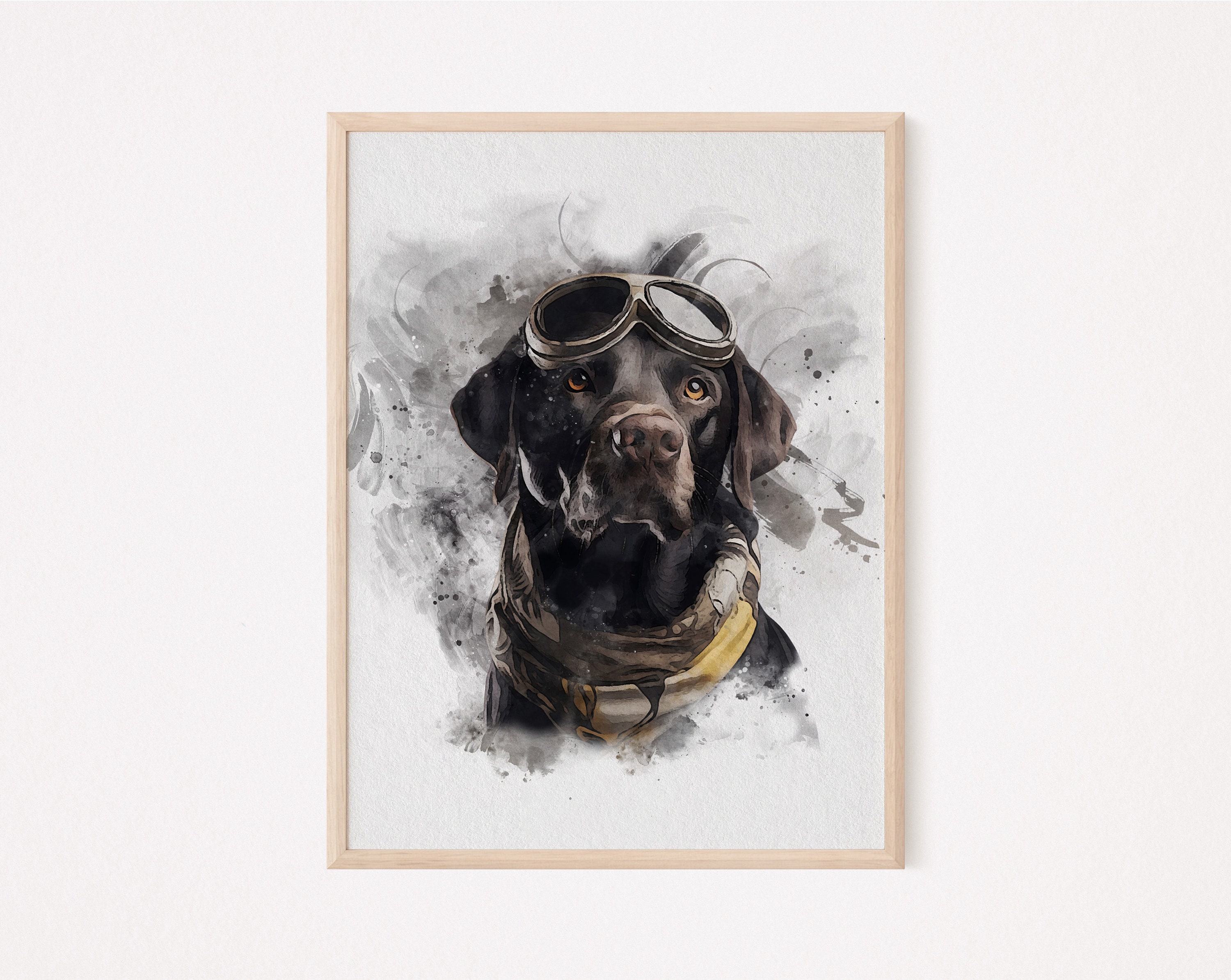 Custom Pet Portraits Using Photo, Watercolor Pet Style, Digital Dog ...
