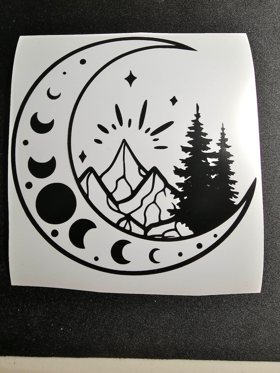 Moon Fazes With Mountains - Etsy