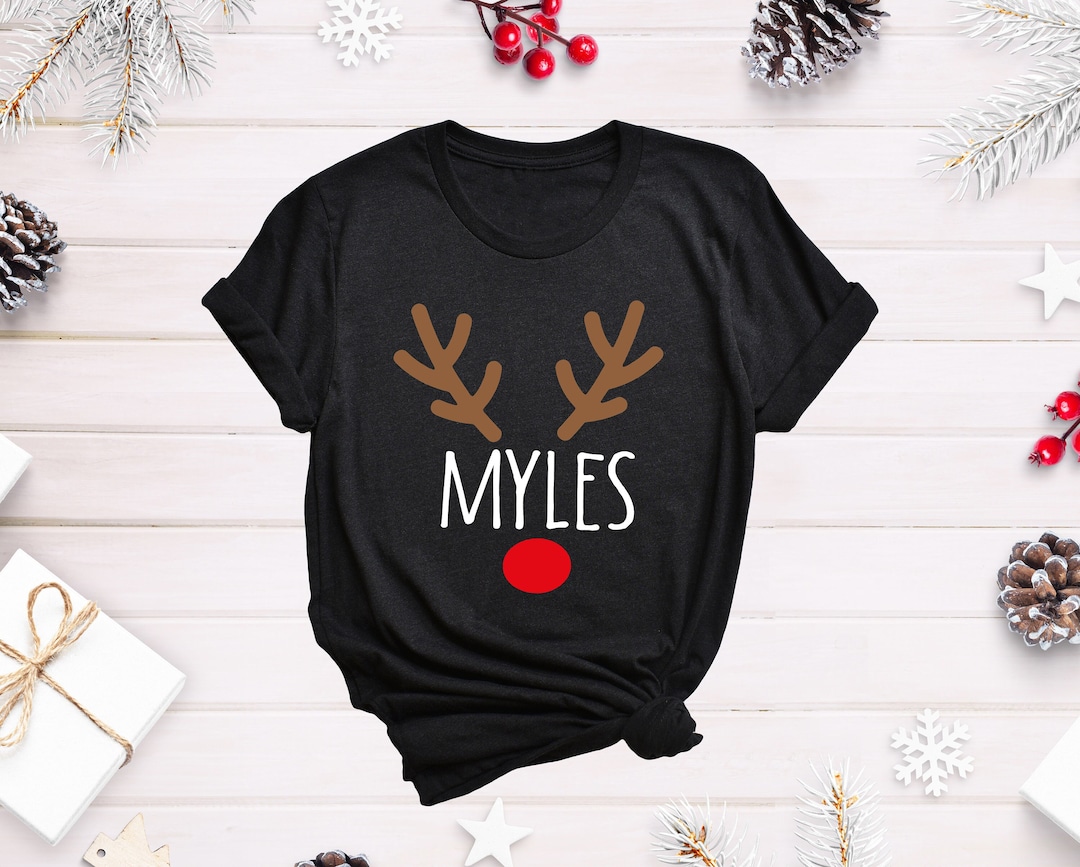 Custom Name Christmas Reindeer Shirt for Family, Personalized Reindeer ...
