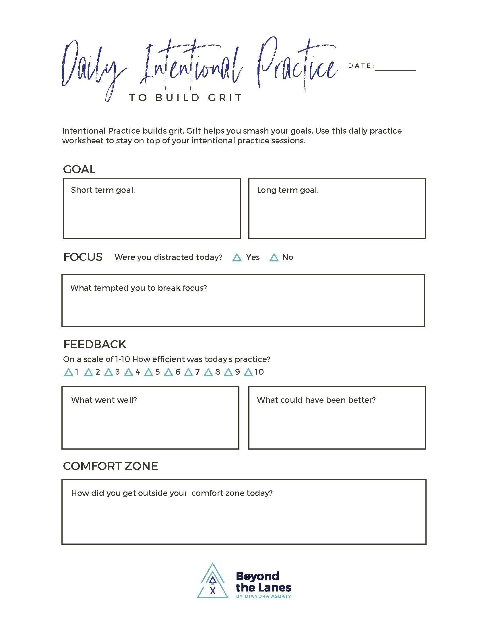 Intentional Practice Digital Download Worksheet - Etsy