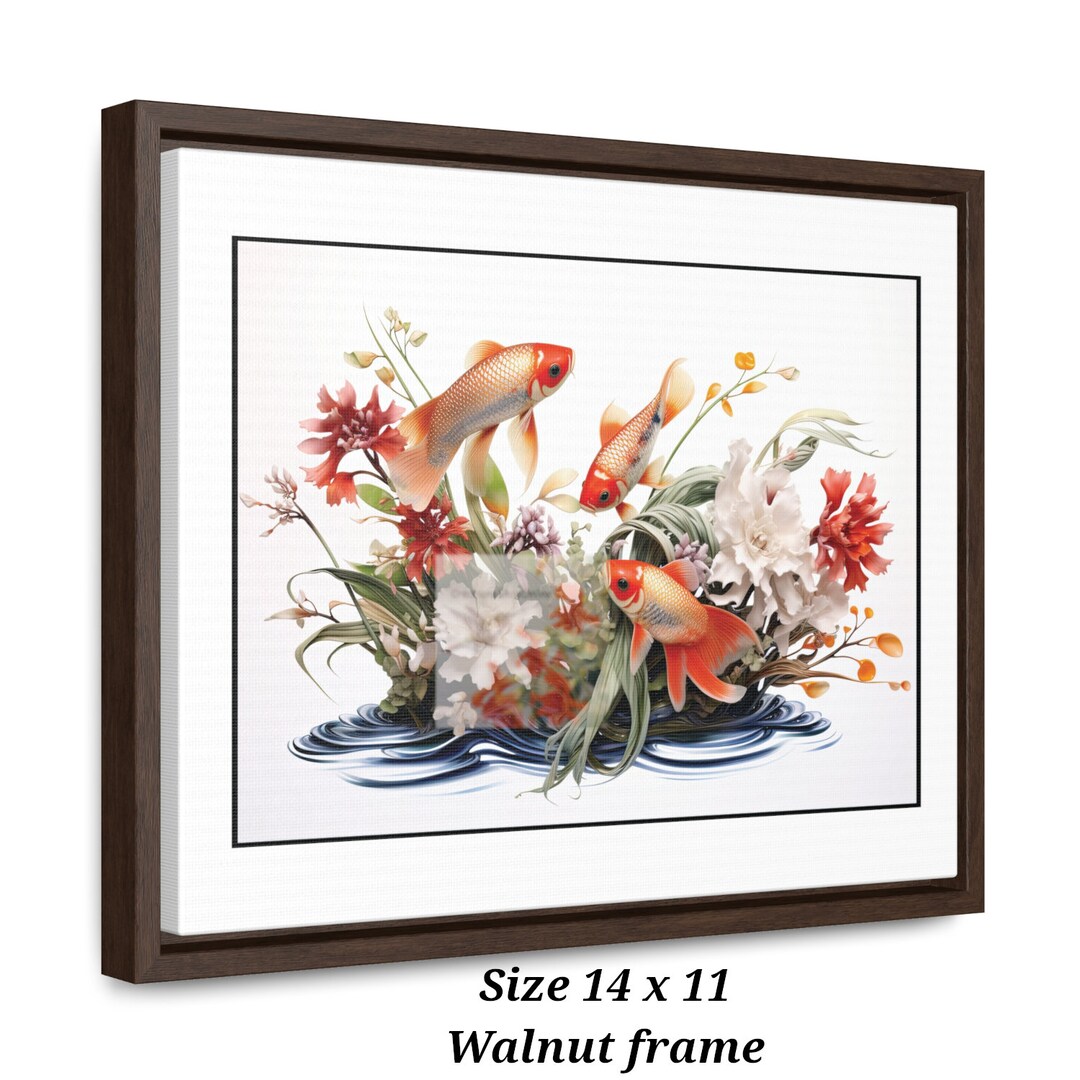 Koi Fish Canvas Frame Design, Canvas Wall Art, Unique Canvas, Gift for ...