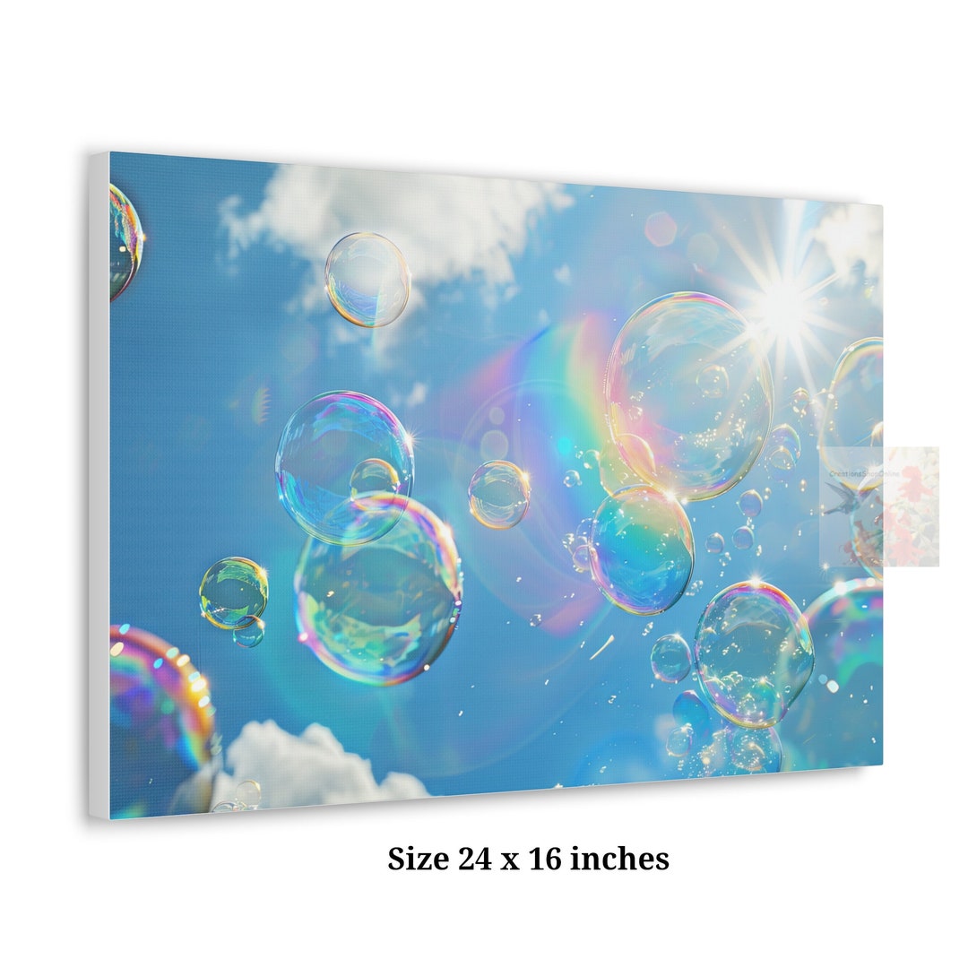 Happy Bubbles Canvas 2nd Design, Canvas Wraps, Canvas Wall Art, Unique ...