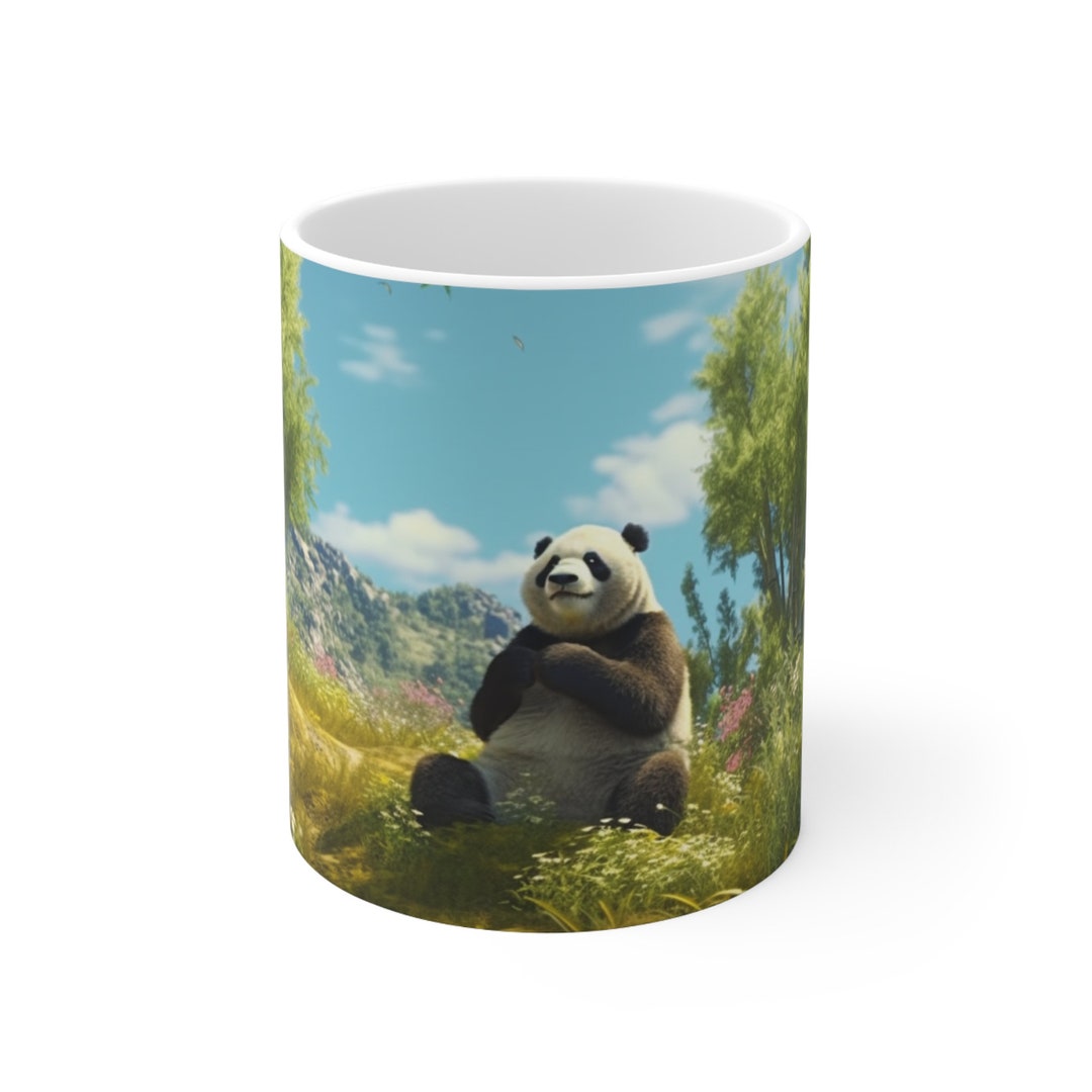 Panda Bear Mug 2nd Design, Coffee Mug, Ceramic Mug 11oz, Gift for ...