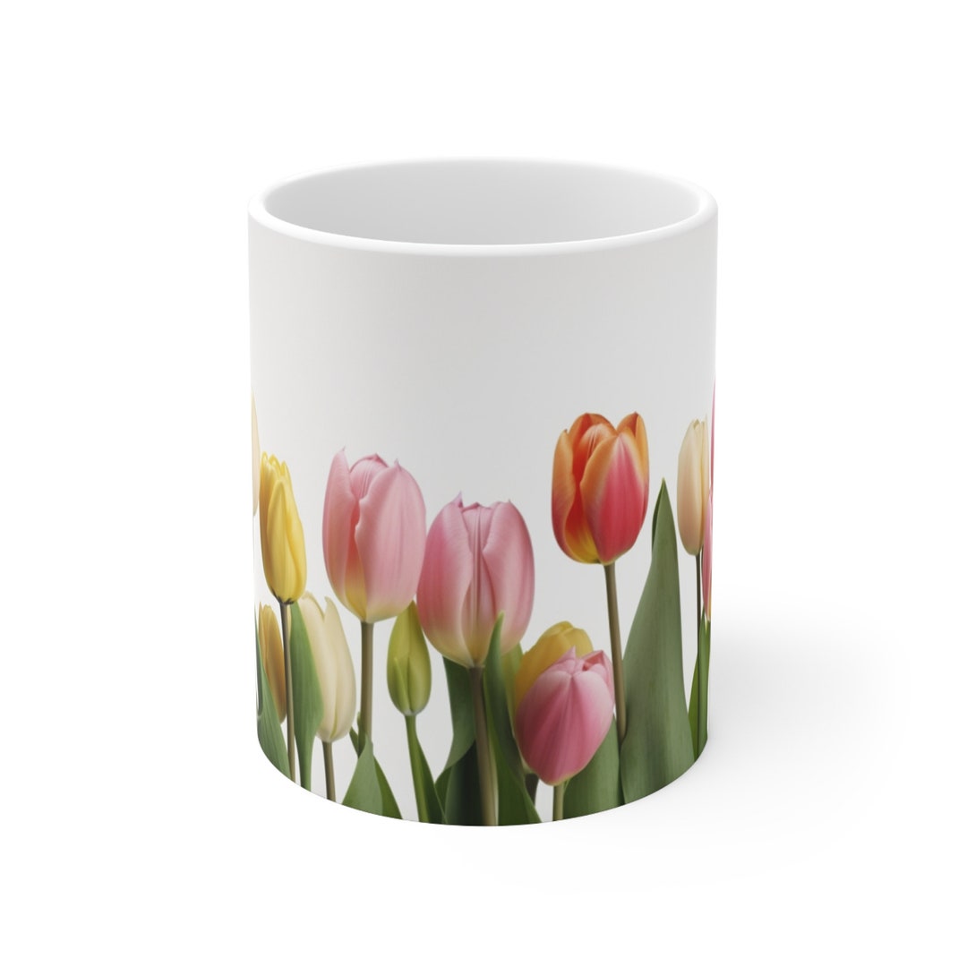 Tulip Flowers 3rd Design, Coffee Mug, Ceramic Mug 11oz, Gift for Friend ...