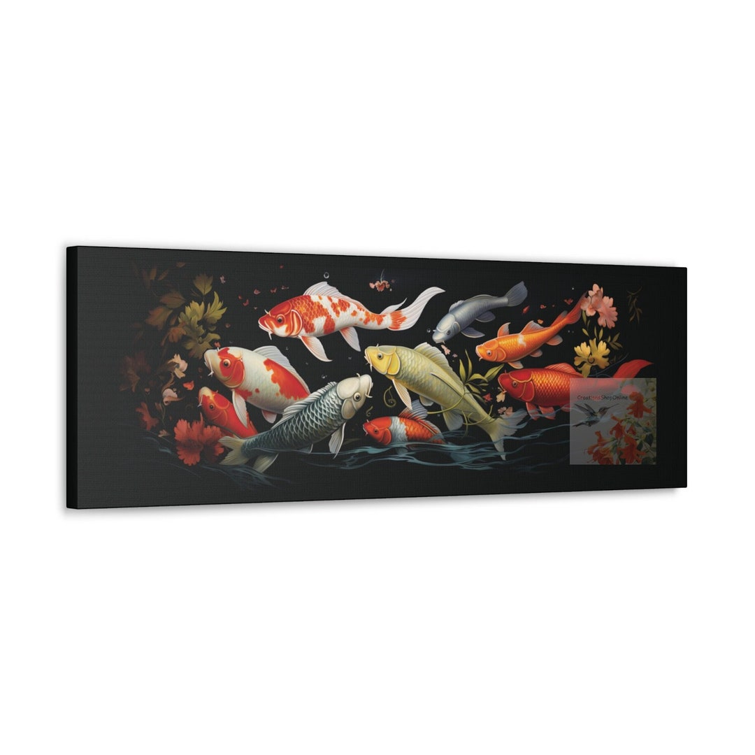 9 Fish Koi Canvas 2nd Design, Canvas Gallery Wraps, Canvas Wall Art ...