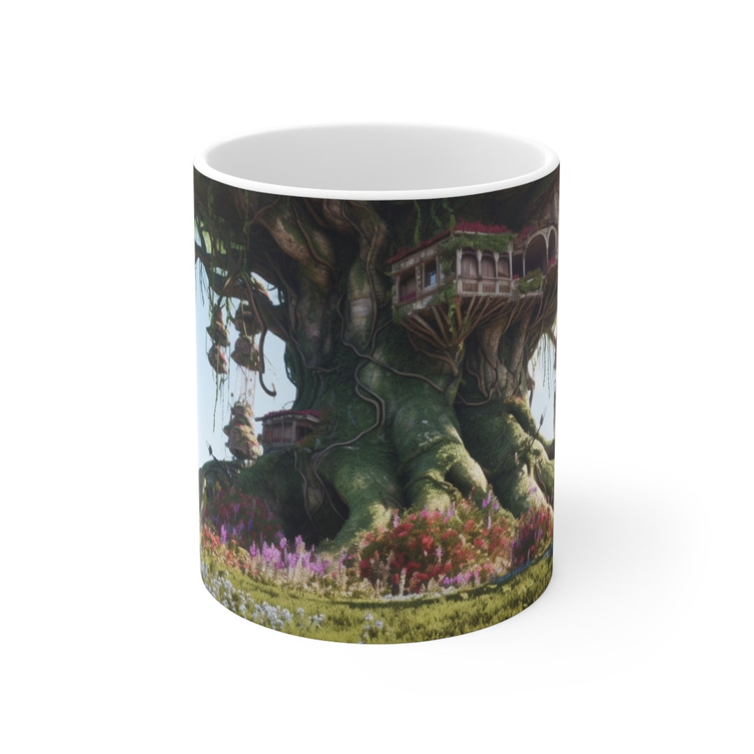 Tree House Mug Design, Coffee Mug, Ceramic Mug 11oz, Gift for Friend ...