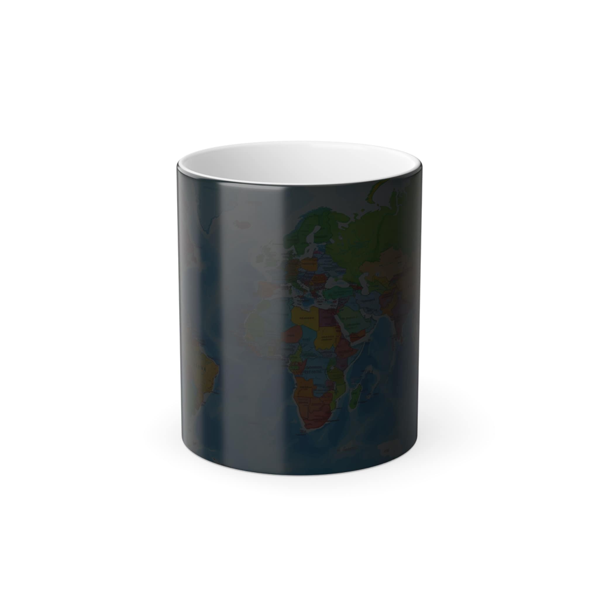 World Map Color Changing Mug Design. Coffee Mug, Ceramic Mug 11oz, Gift ...