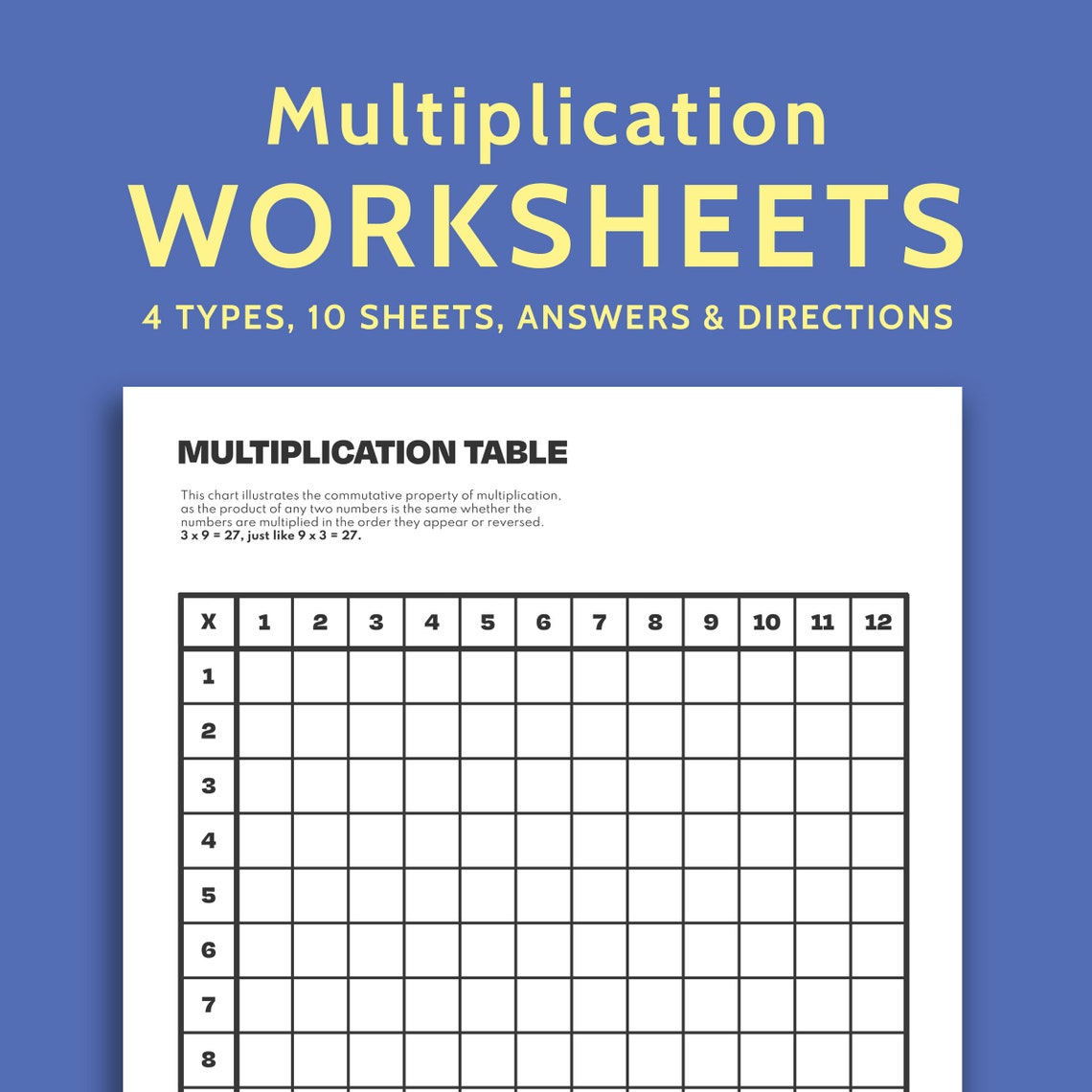 Multiplication GAMES, Printable Math Worksheets, 19 Pages, 4 Game Types ...
