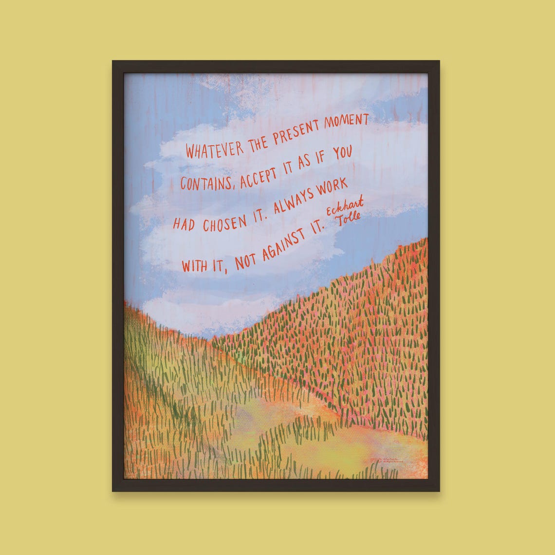 Motivational Poster, Eckhart Tolle Quote & Impressionist Landscape ...