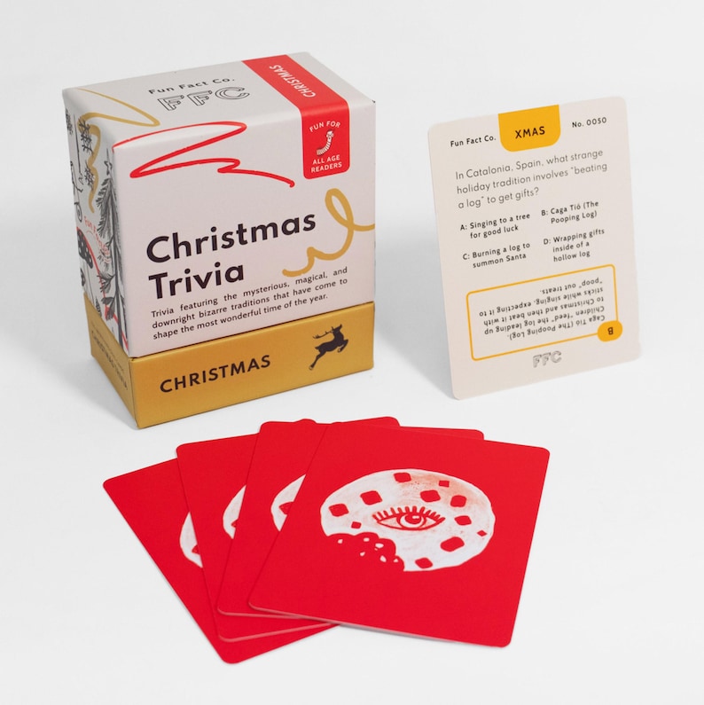 Christmas Trivia Game Deck, Holiday Party Games, Family Game Night, Fun ...