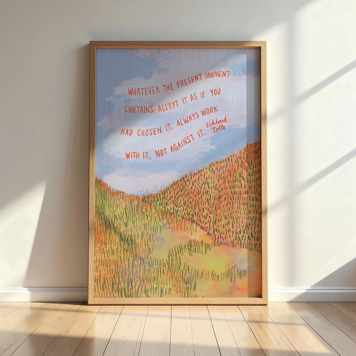 Motivational Poster, Eckhart Tolle Quote & Impressionist Landscape ...