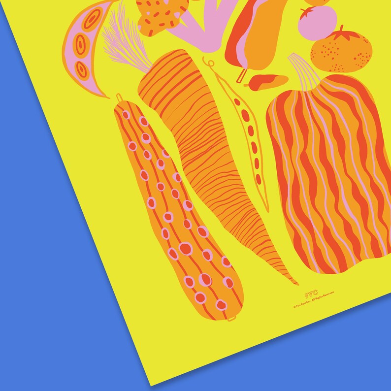 Veggie Fun Facts Print, Colorful Illustrated Educational Poster ...