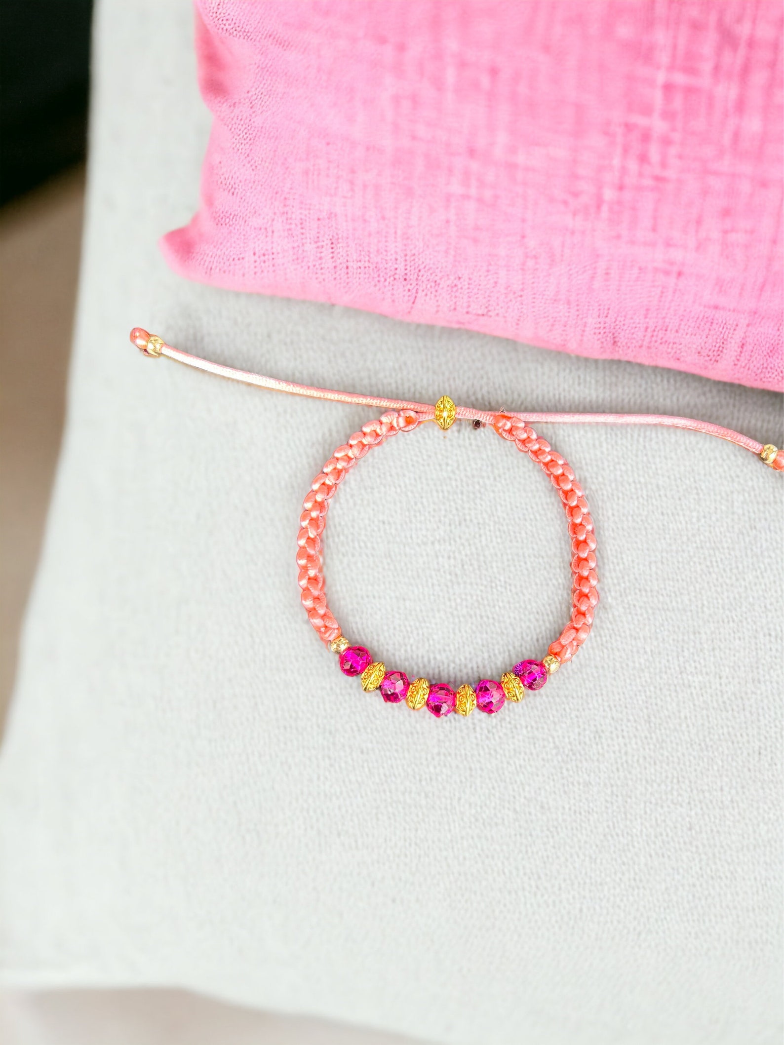 Braided Bracelet, Macrame Bracelet With Crystal Beads, Friendship ...