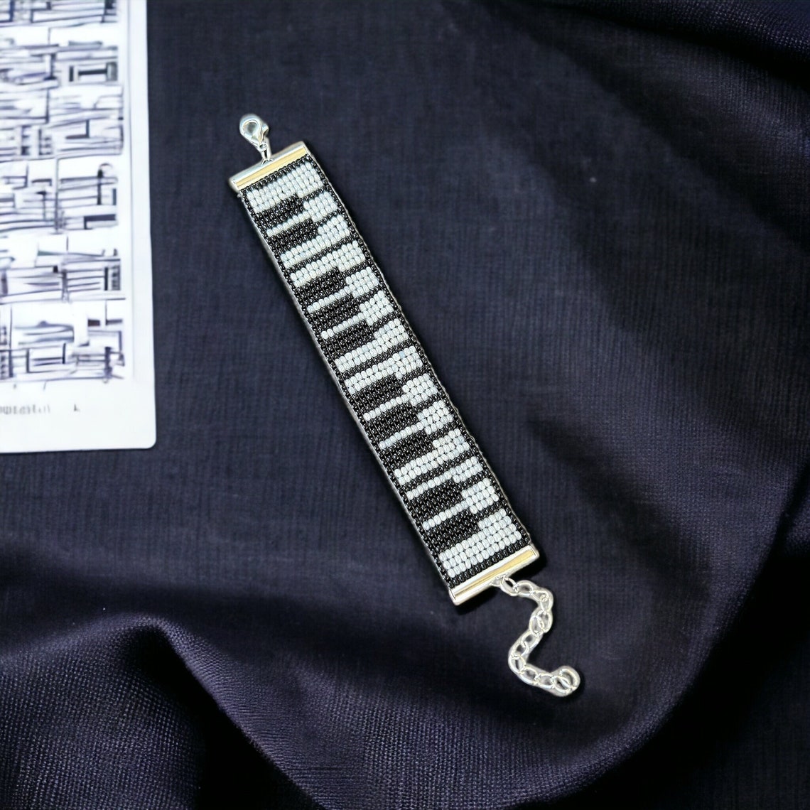 Piano Loom Beaded Bracelet, Seed Bead Bracelet Piano, Handmade Loom ...
