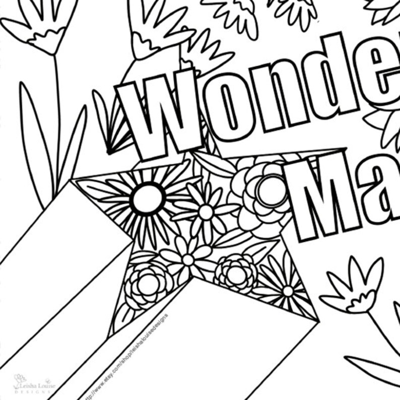 Printable Inspirational Coloring Pages Activity Sheets Digital Download ...