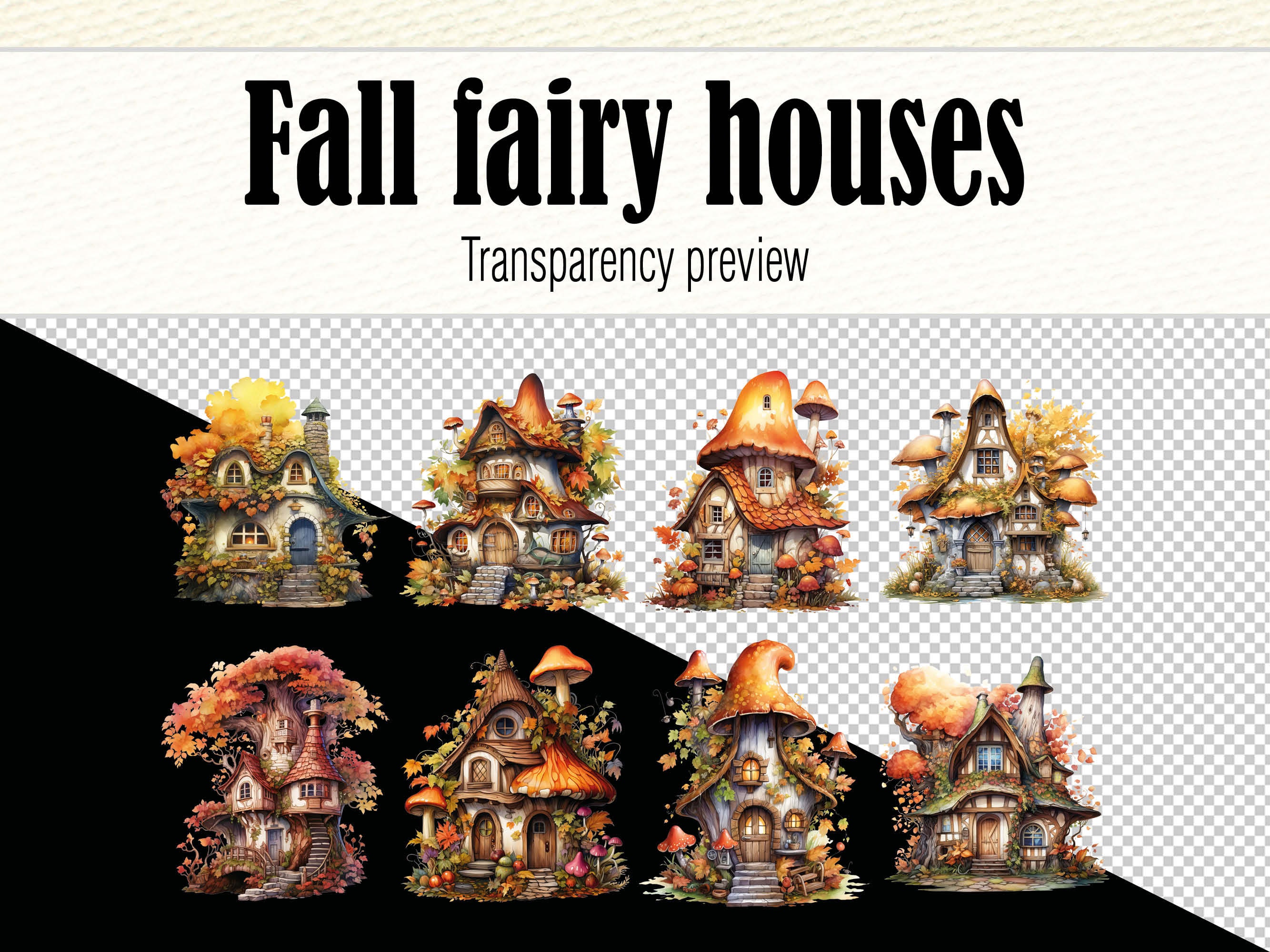 Fall Fairy House Clipart, Fantasy Fairy Houses, Fairy Junk Journal ...