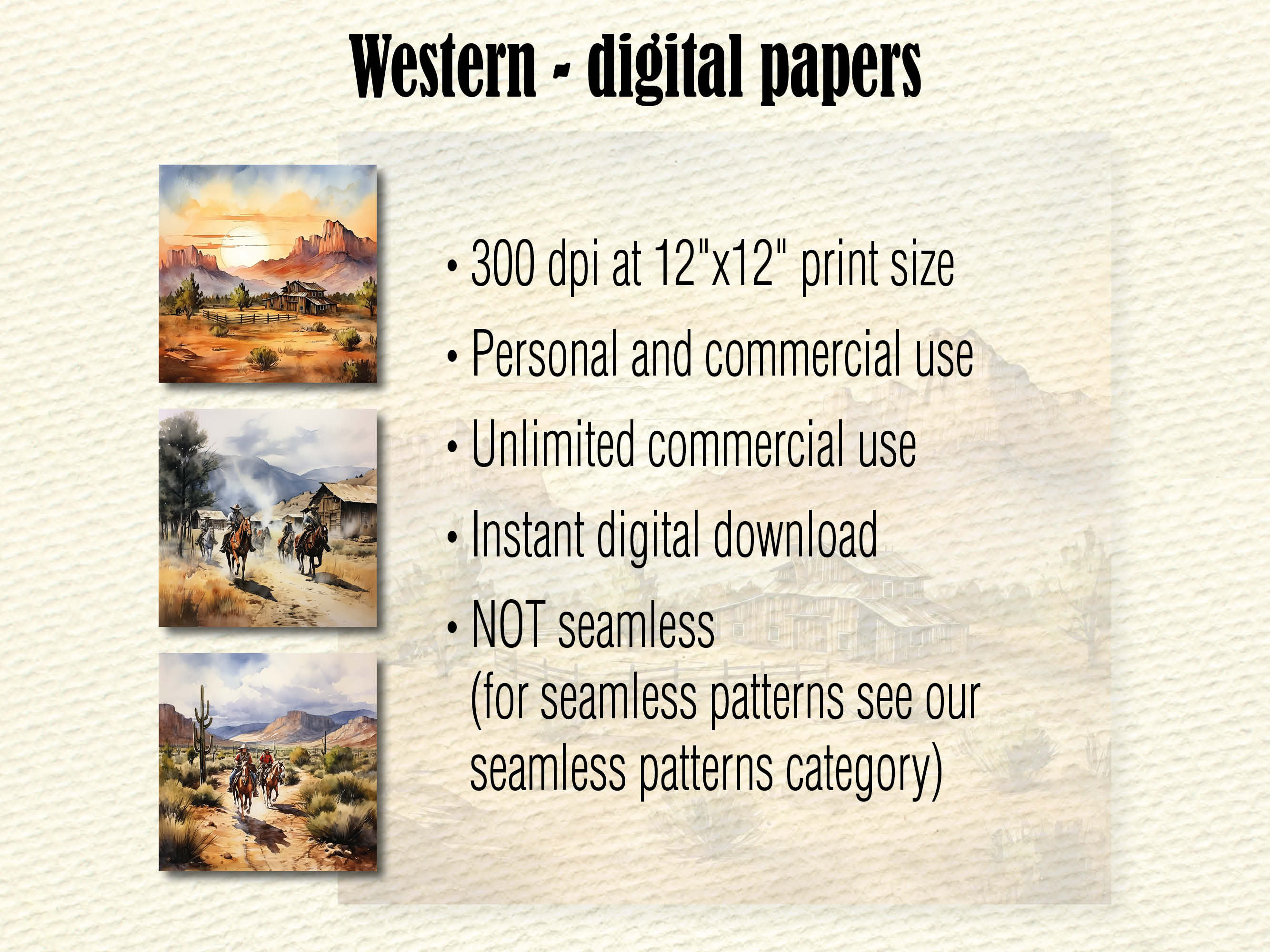 Western Backdrop Digital Paper, Western Wallpaper Poster, Western ...