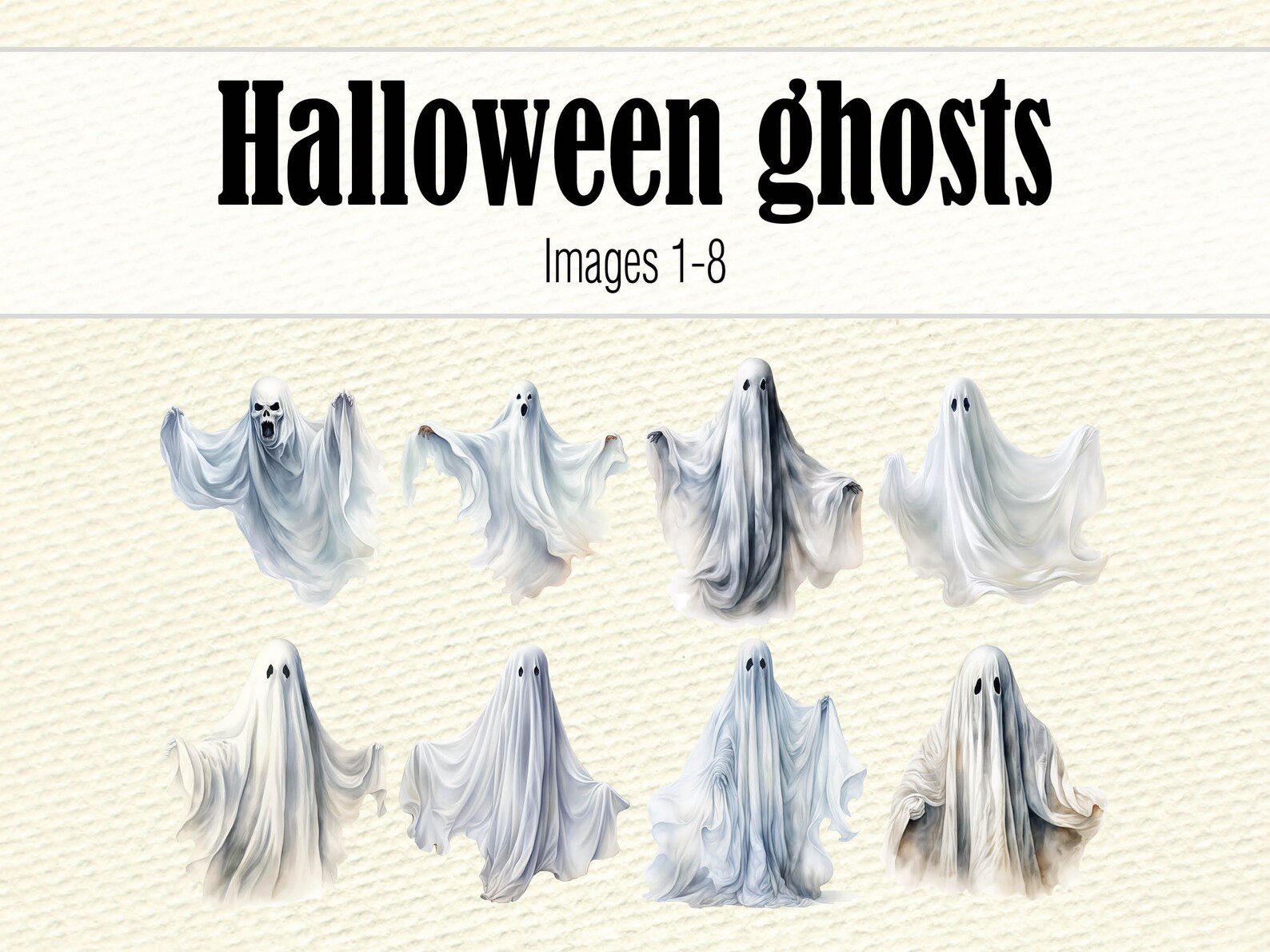 Halloween Ghost Clipart, Ghost Face PNG, Scary PNG, Halloween Graphics ...
