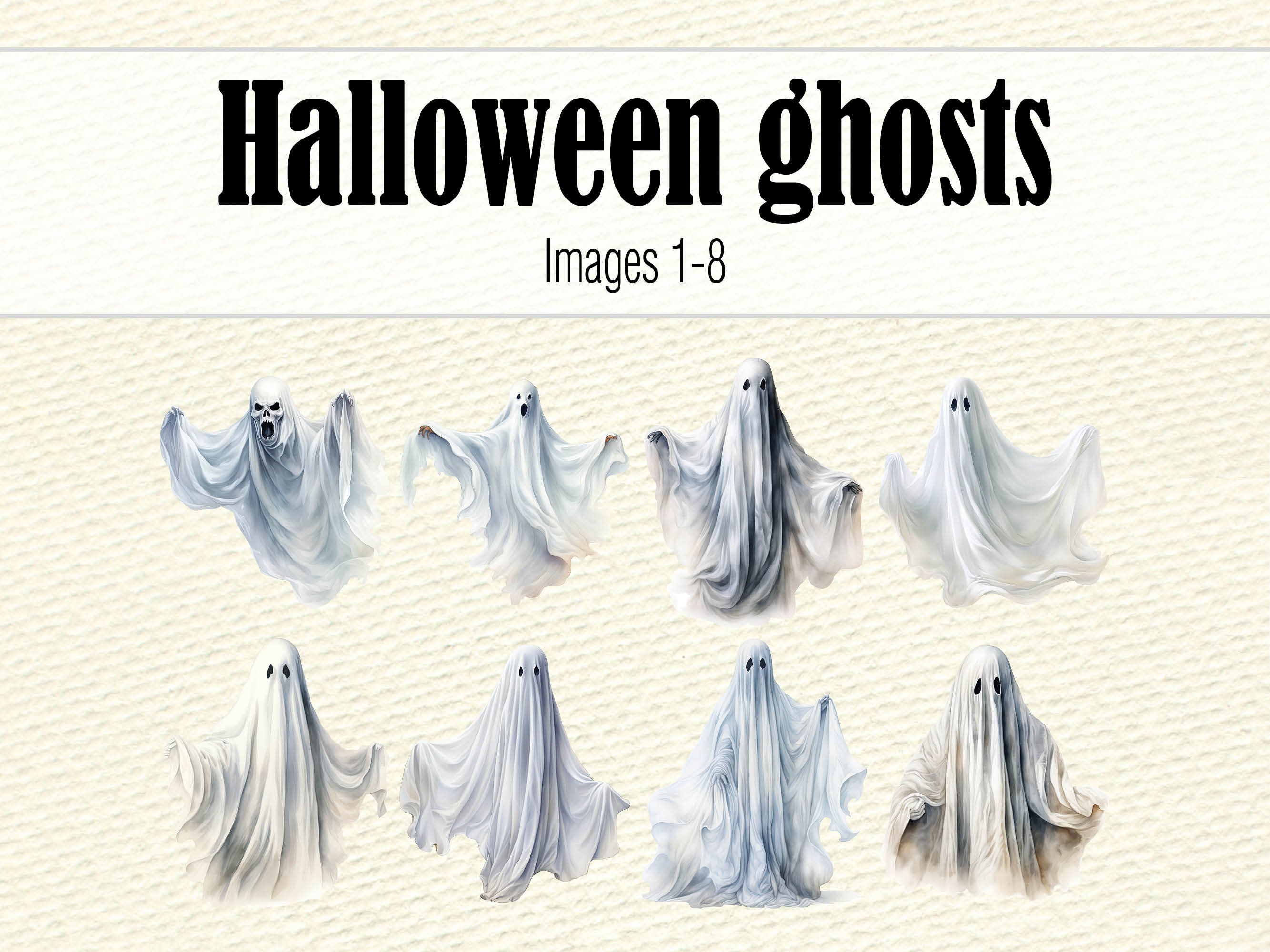 Halloween Ghost Clipart, Ghost Face PNG, Scary PNG, Halloween Graphics ...
