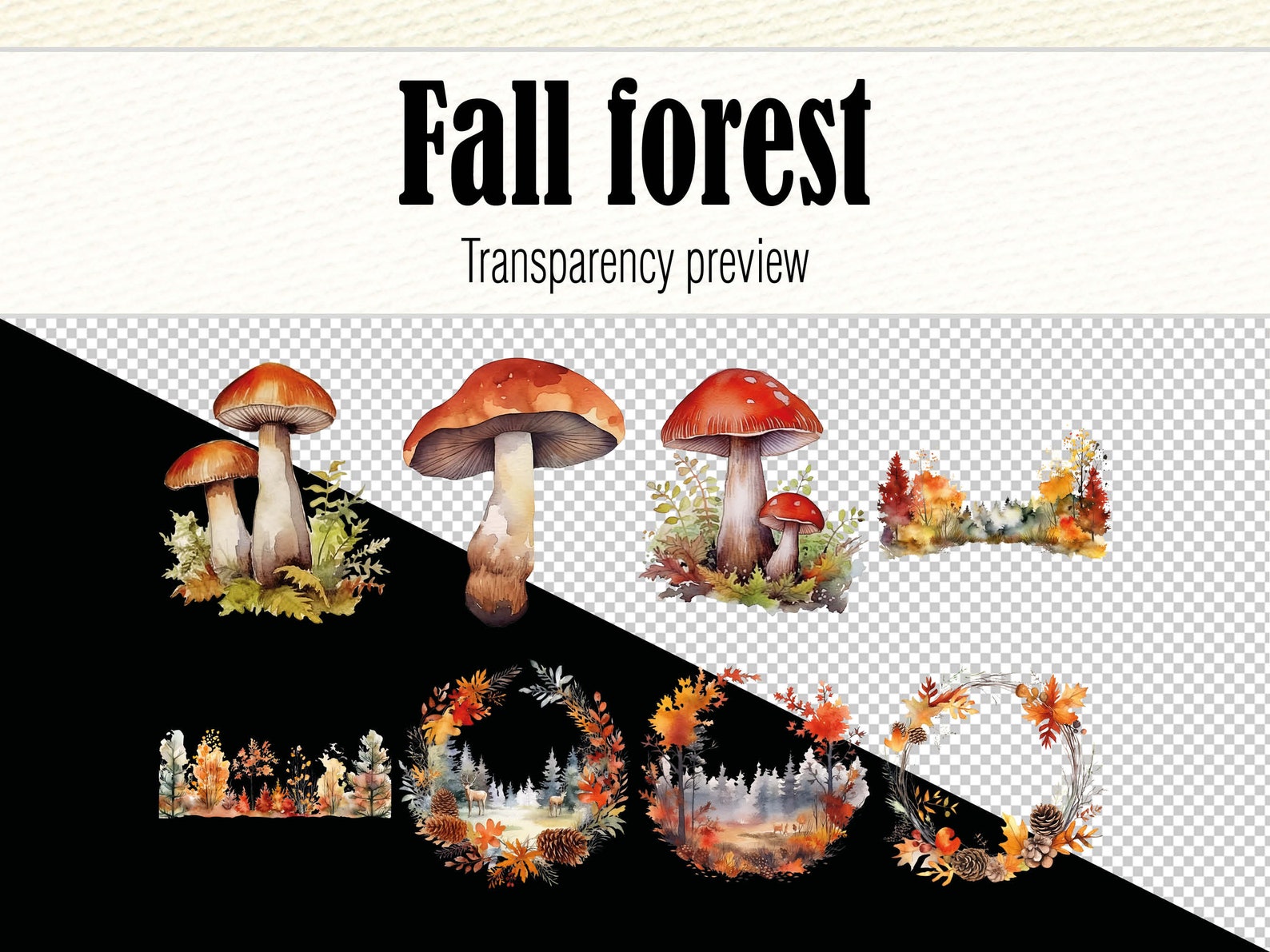 Watercolor Autumn Clipart, Woodland Animals Fall Leaves Clipart, Cute ...