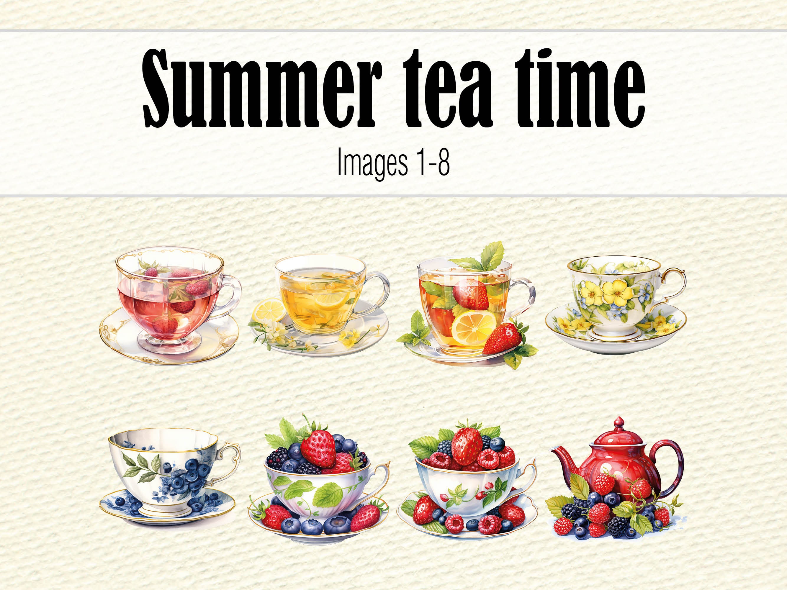 Tea Time PNG, Tea Cup Clipart PNG, Floral Summer Spring Clipart ...