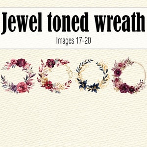 Watercolor Jewel Tone Floral Clipart, Jewel Tone Wedding Clipart ...