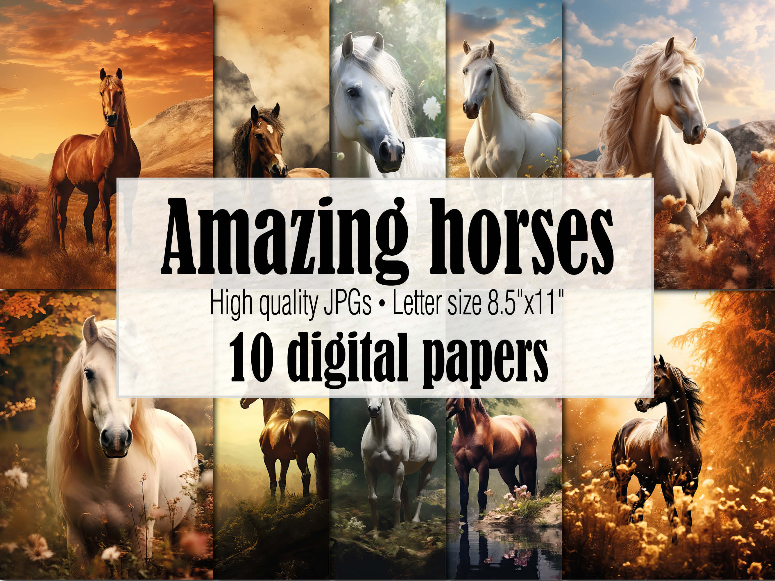 Wild Horse Digital Paper, Horse Diary Equestrian Journal, Horse Junk ...