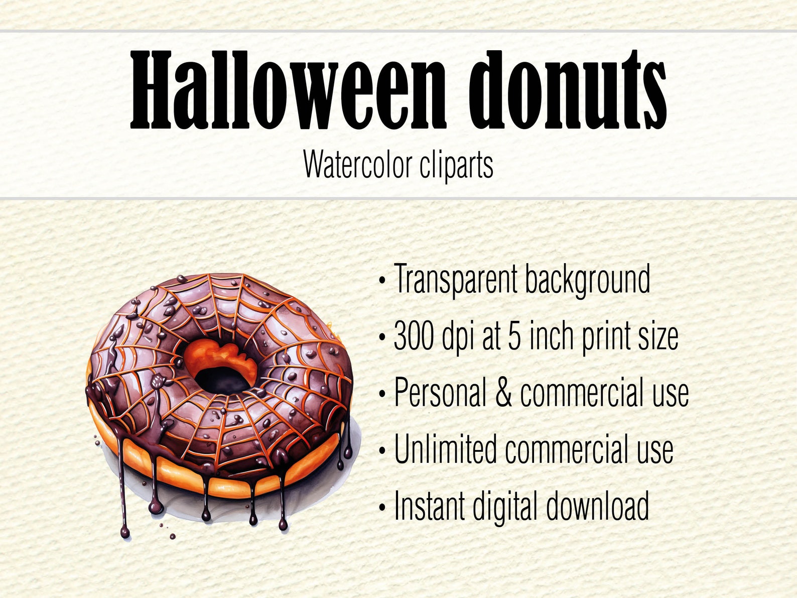 Halloween Donut Clipart, Spooky Donut PNG, Halloween Treats Clipart ...
