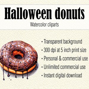 Halloween Donut Clipart, Spooky Donut PNG, Halloween Treats Clipart ...