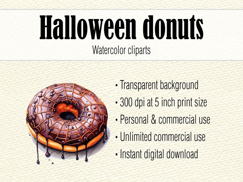Halloween Donut Clipart, Spooky Donut PNG, Halloween Treats Clipart ...