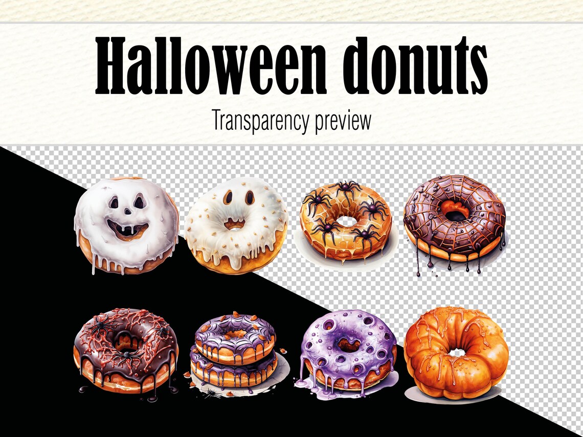 Halloween Donut Clipart, Spooky Donut PNG, Halloween Treats Clipart ...