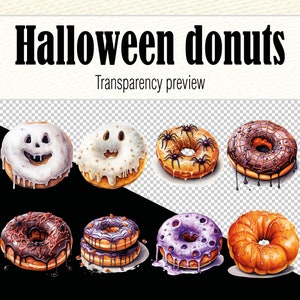 Halloween Donut Clipart, Spooky Donut PNG, Halloween Treats Clipart ...