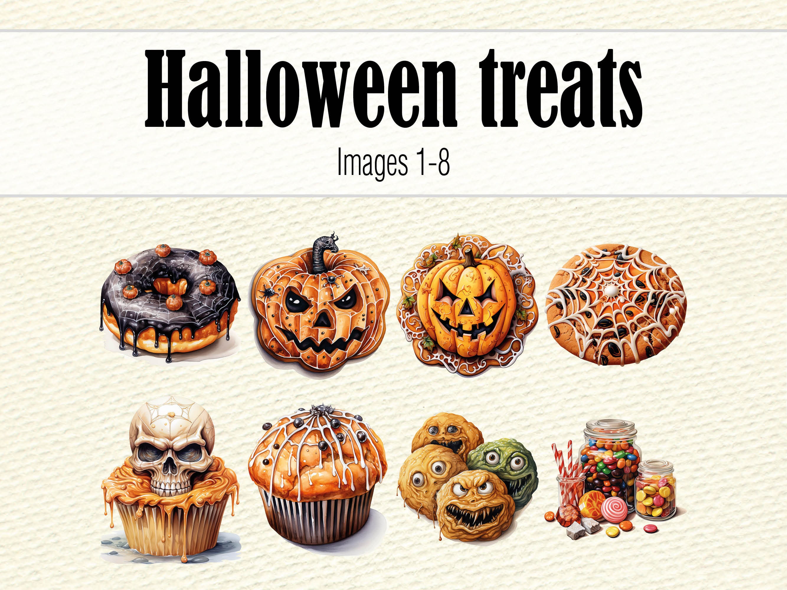 Halloween Treats Clipart Halloween Candy Clipart Halloween - Etsy