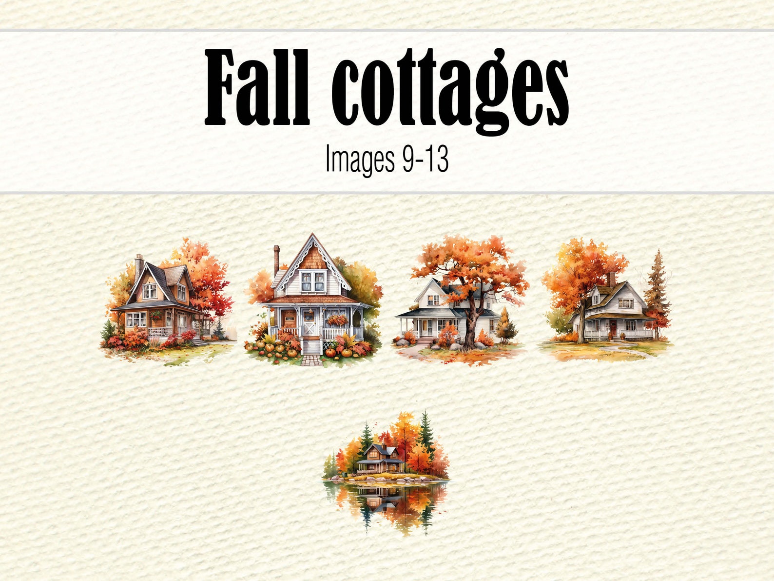 Fall Cottage Clipart Cozy Autumn Clipart Fairy Cottage - Etsy