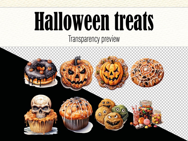 Halloween Treats Clipart, Halloween Candy Clipart, Halloween Donut PNG ...