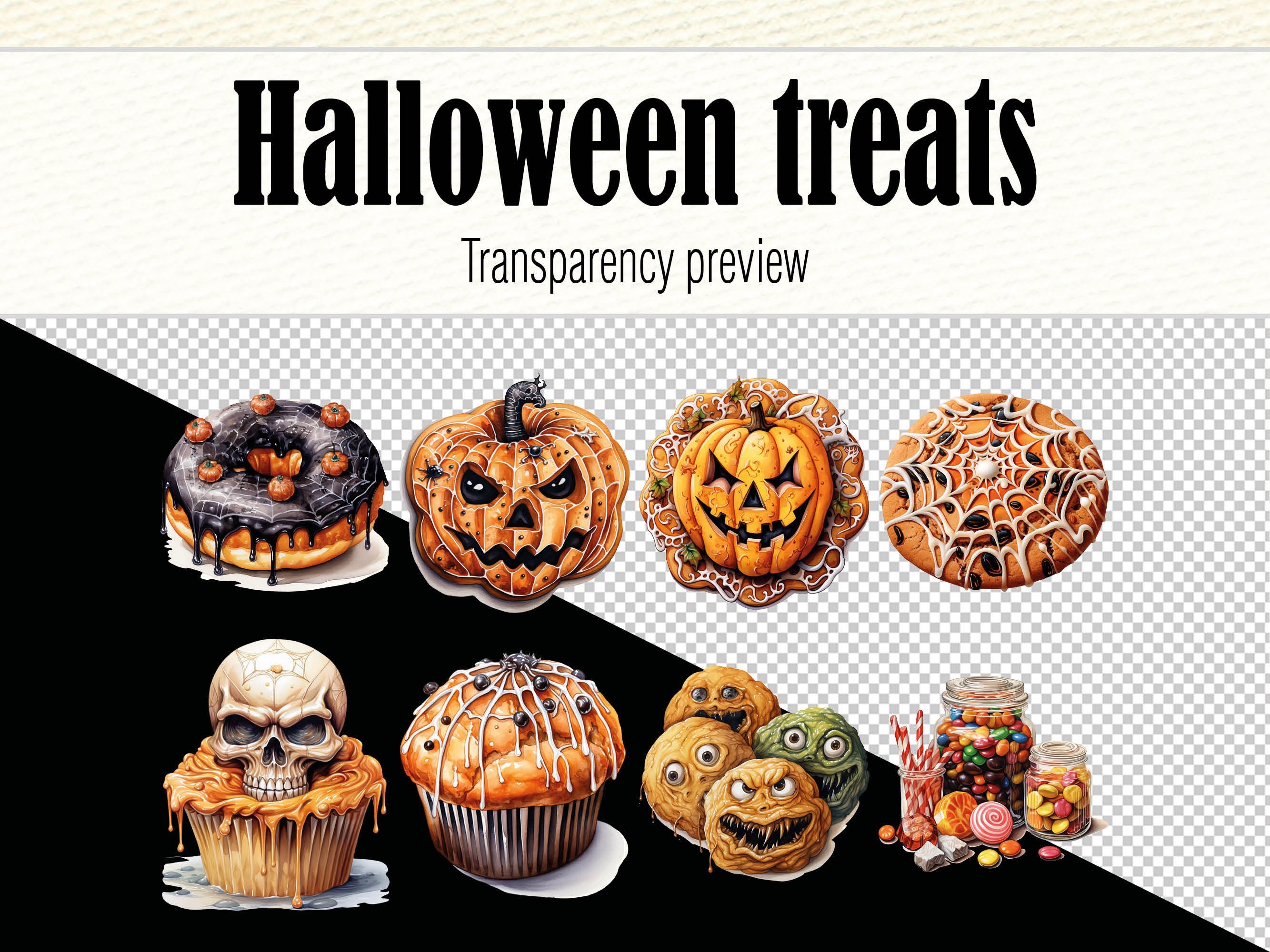 Halloween Treats Clipart Halloween Candy Clipart Halloween - Etsy
