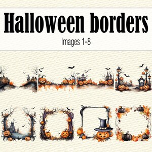 Halloween Border Clipart, Halloween Frame Clipart, Halloween Wreath ...