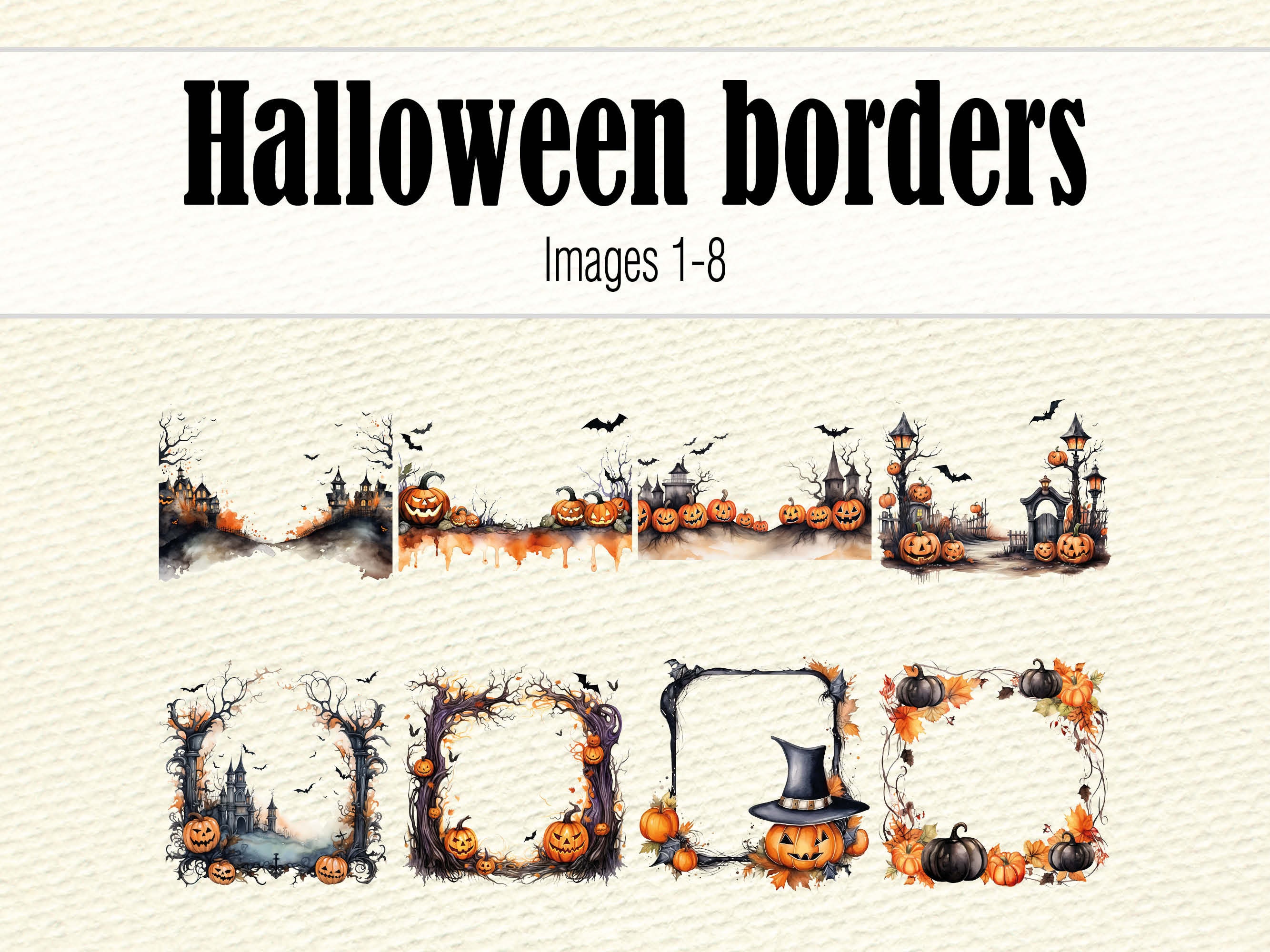 Halloween Border Clipart, Halloween Frame Clipart, Halloween Wreath ...
