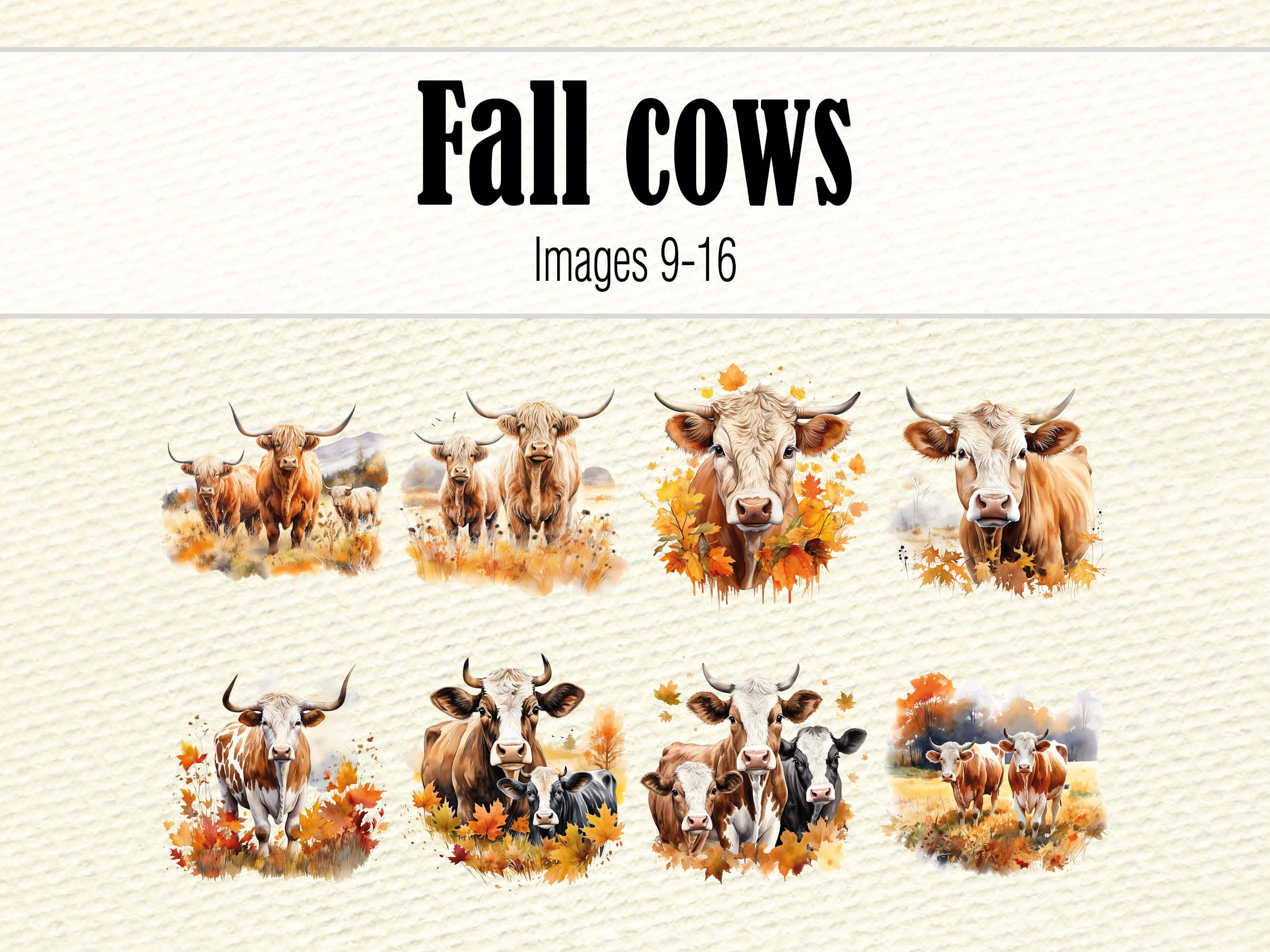Fall Cow Png, Highland Cow Png, Cute Cow Clipart, Watercolor Cow Png ...