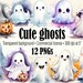 Cute Ghost Clipart, Pastel Halloween Clipart, Kawaii Halloween Ghost ...