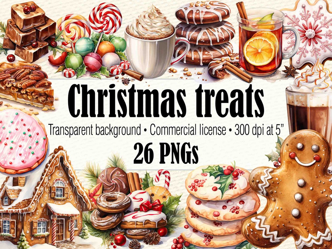 Watercolor Christmas Sugar Cookie Clipart, Winter Drink Watercolor ...