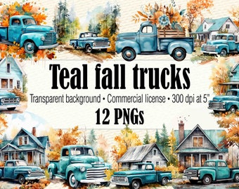 Teal Pumpkin PNG Fall Clipart Bundle Pumpkin Teal PNG - Etsy