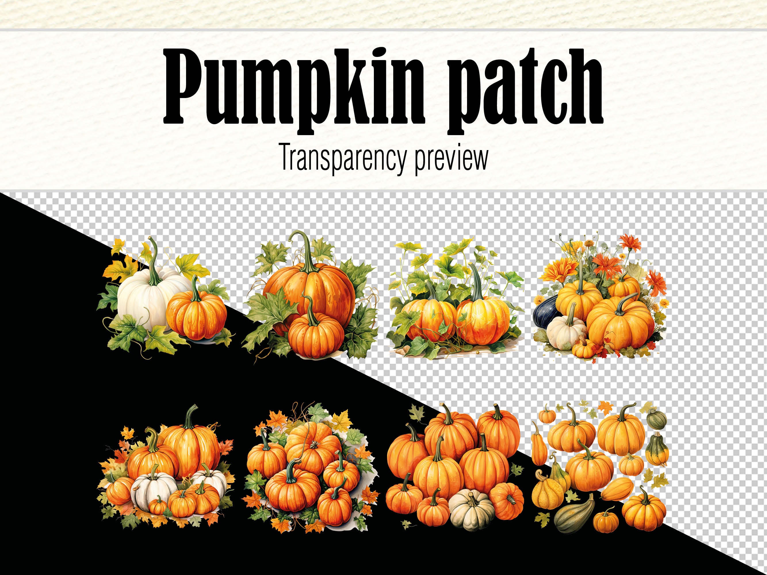 Pumpkin Patch PNG, Farm Fresh Pumpkins Fall Clipart, Retro Pumpkin PNG ...